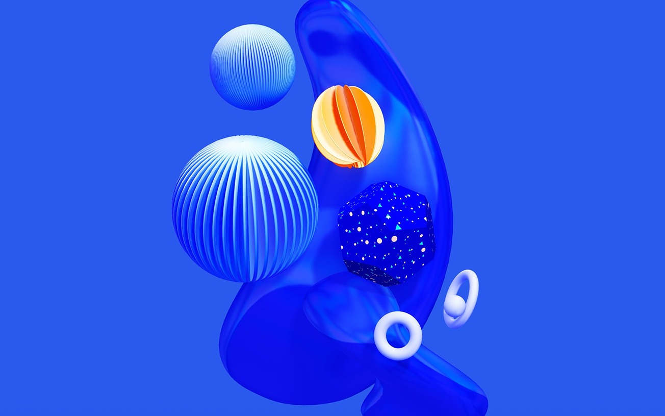 Spline Community - Blue abstract art