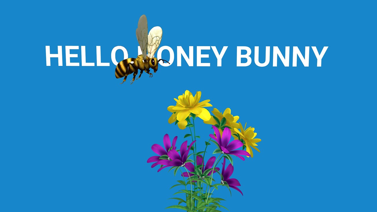 Bee Flying - Flower Web Hero GLB Animation