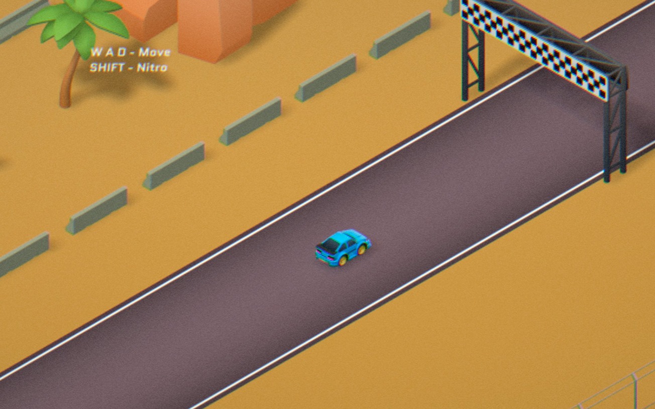 Open-world Scene Sports Car - Desert Track