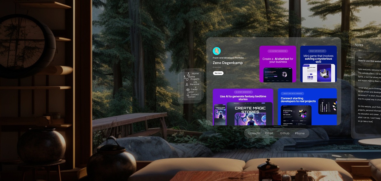 APPLE vision pro 3D portfolio concept